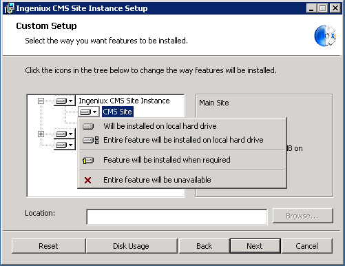 Creating a CMS Site Instance